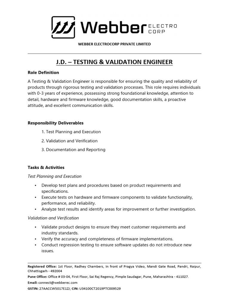 T&V Engineer | PDF | Verification And Validation | Reliability Engineering