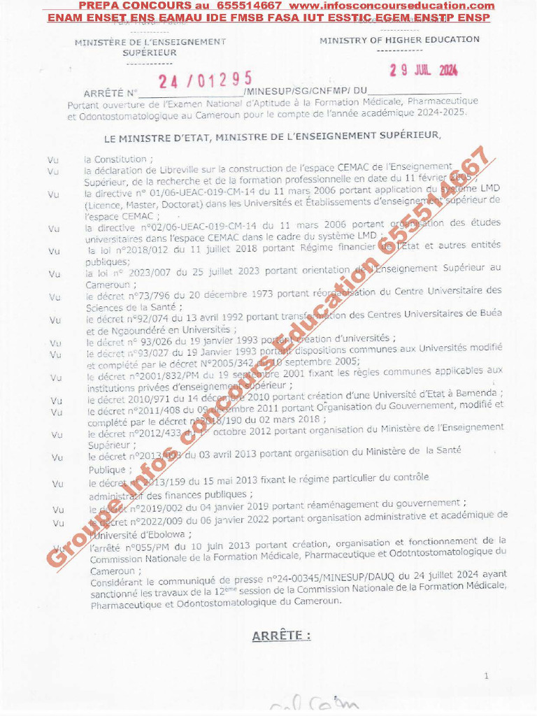 Concours FMSB 2024 | PDF