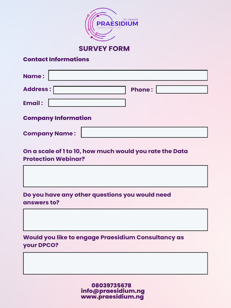 Survey Form | PDF