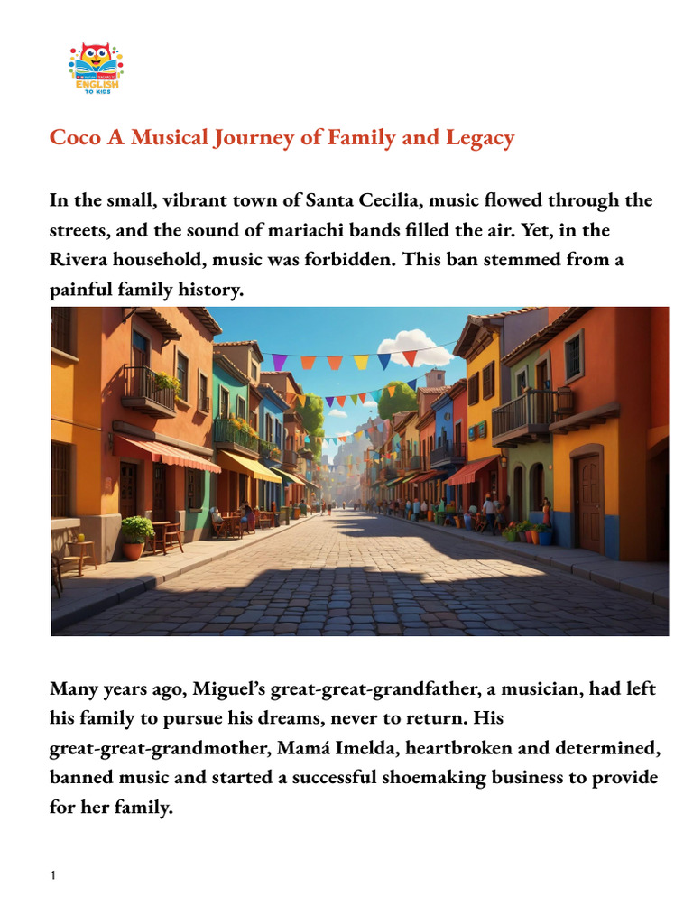 Coco A Musical Journey of Family and Legacy - Picture | PDF