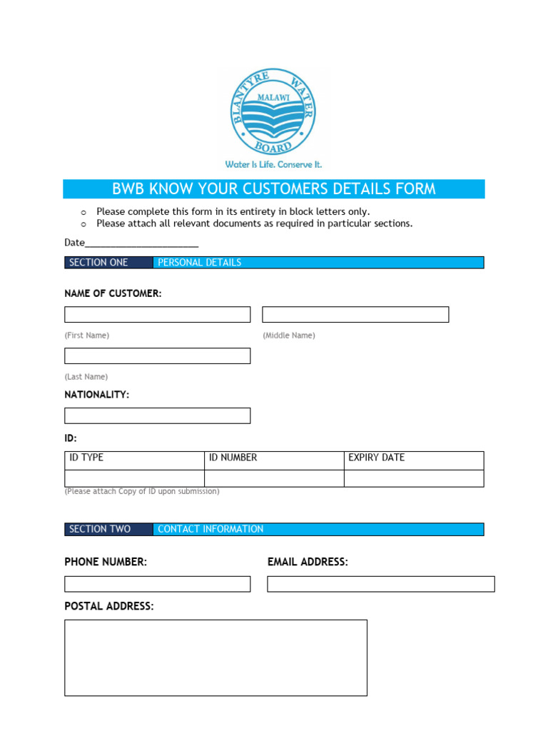 Customer Details KYC Form | PDF | Law