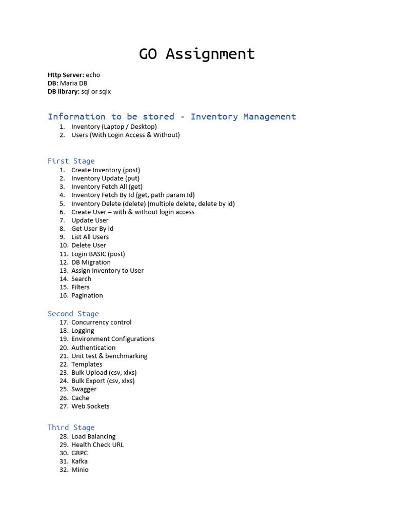 GO Assignment | PDF | Computers