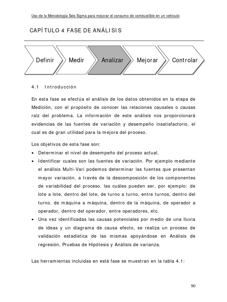 Aplicacion Six Sigma en La Mejora Del Consumo de Combustible | PDF ...