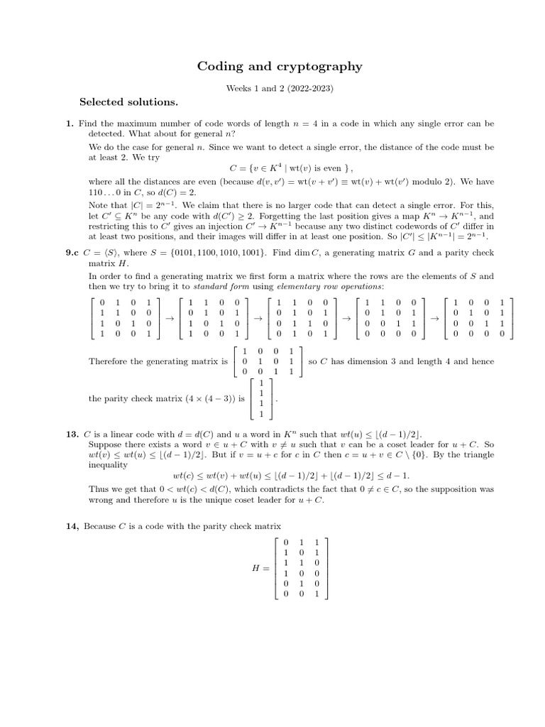 Solutions 1 | PDF | Applied Mathematics | Mathematics