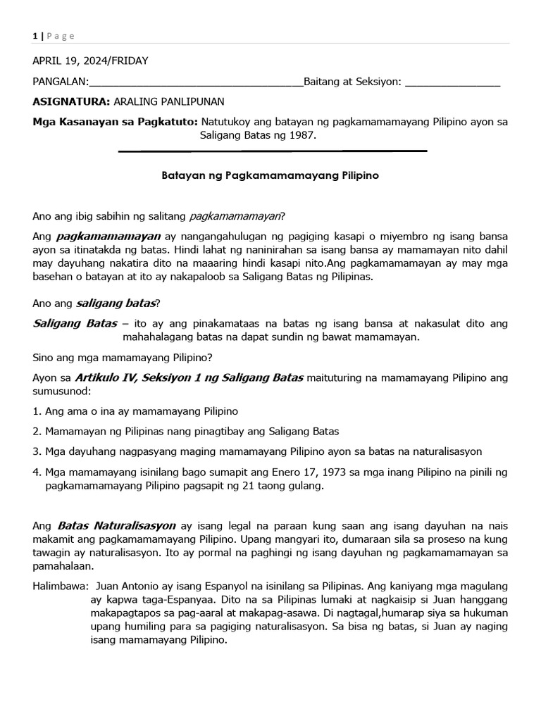 Aral Pan Act April 192024 | PDF