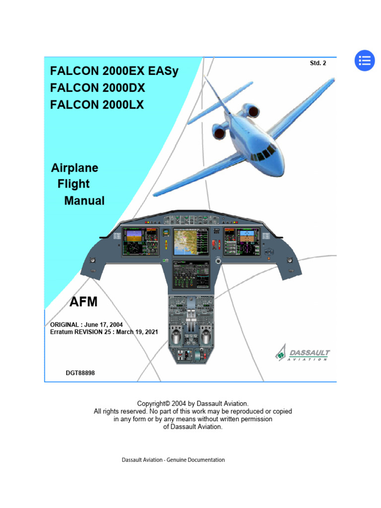 Falcon 2000DX Flight Manual Overview | PDF | Airplane | Flight Recorder