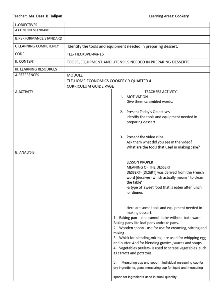 New Lp In Tle Pdf Spoon Desserts