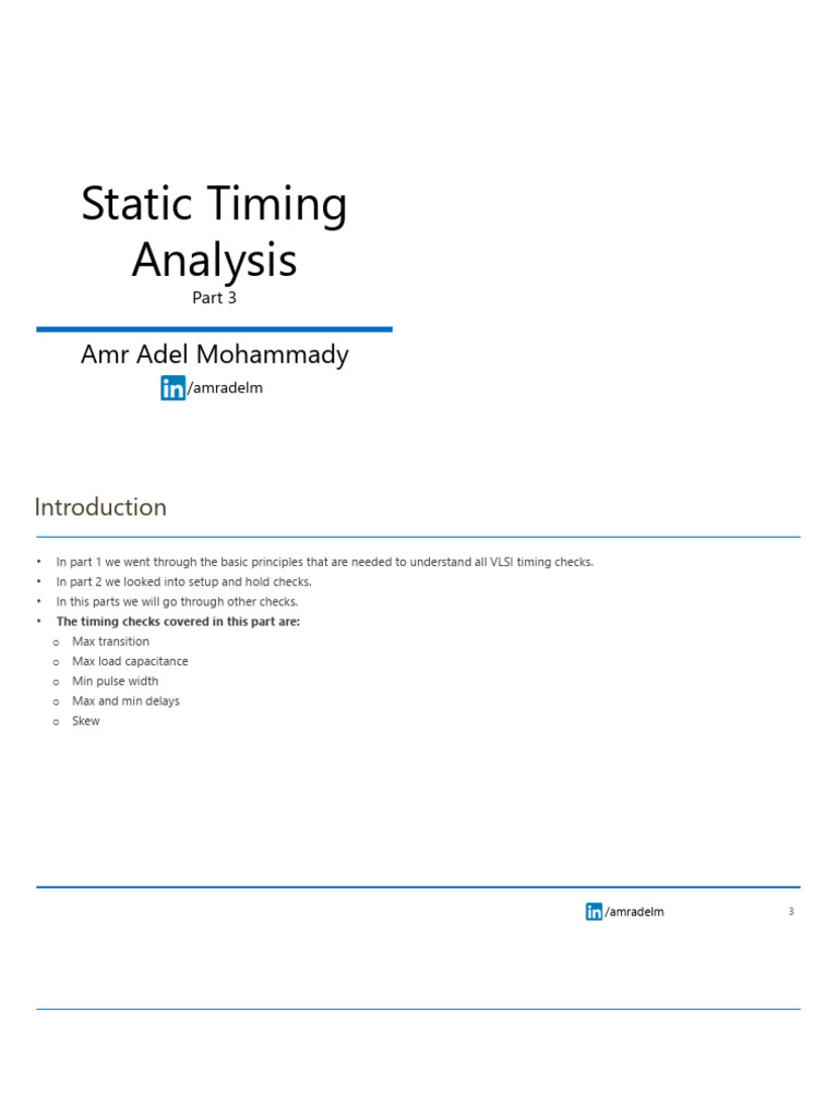 VLSI Static Timing Analysis Part 3 | PDF | Electrical Engineering ...