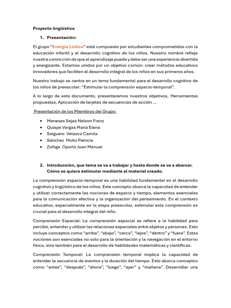 Proyecto Tarjetas de Secuencia de Acciones | PDF | Educación de la primera infancia | Comprensión