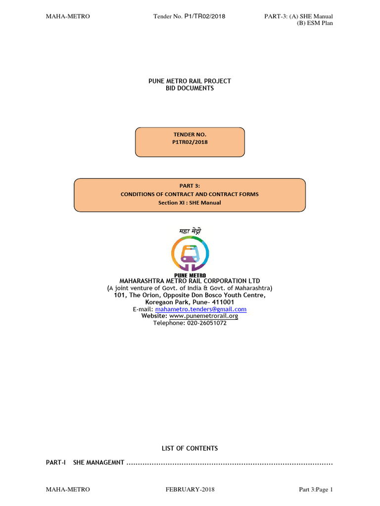 Maha Metro She Manual | PDF | Risk | Employment