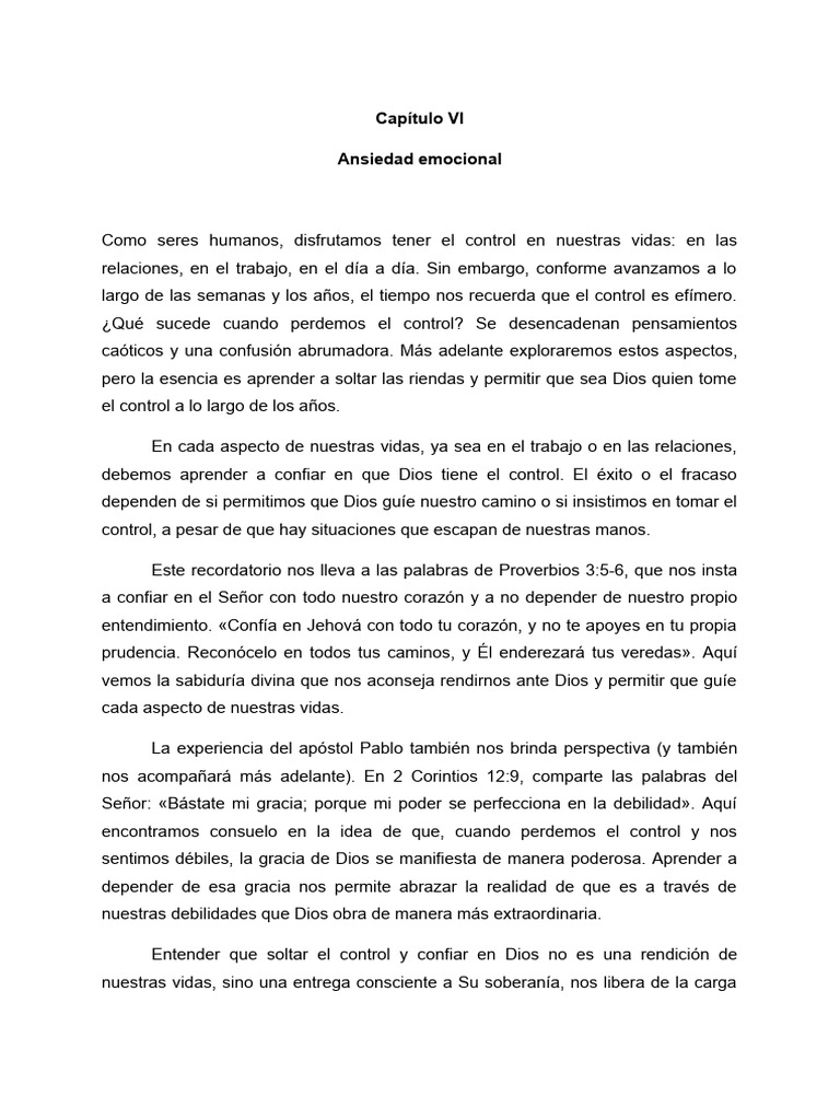 Capítulo VI | PDF | Ansiedad | Las emociones