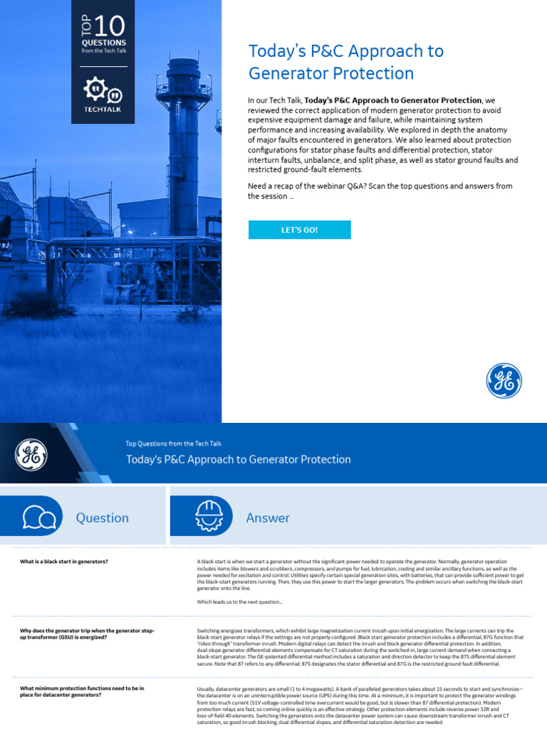 Faq Today S P C Approach To Generator Protection | PDF | Transformer ...