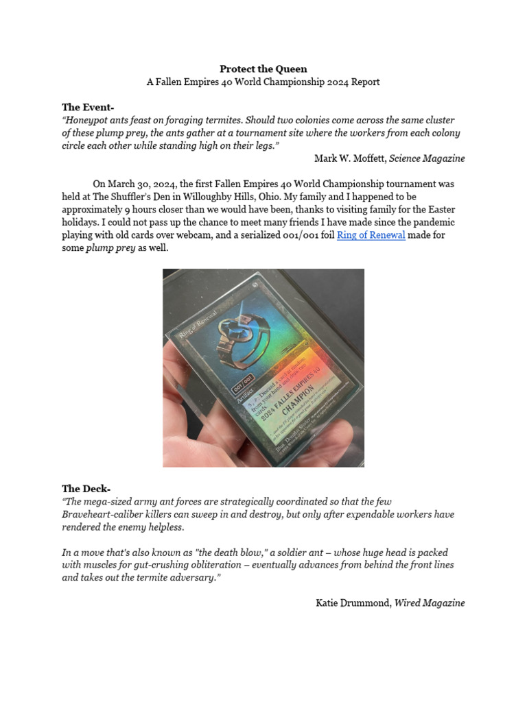 Protect The Queen | PDF | Ant