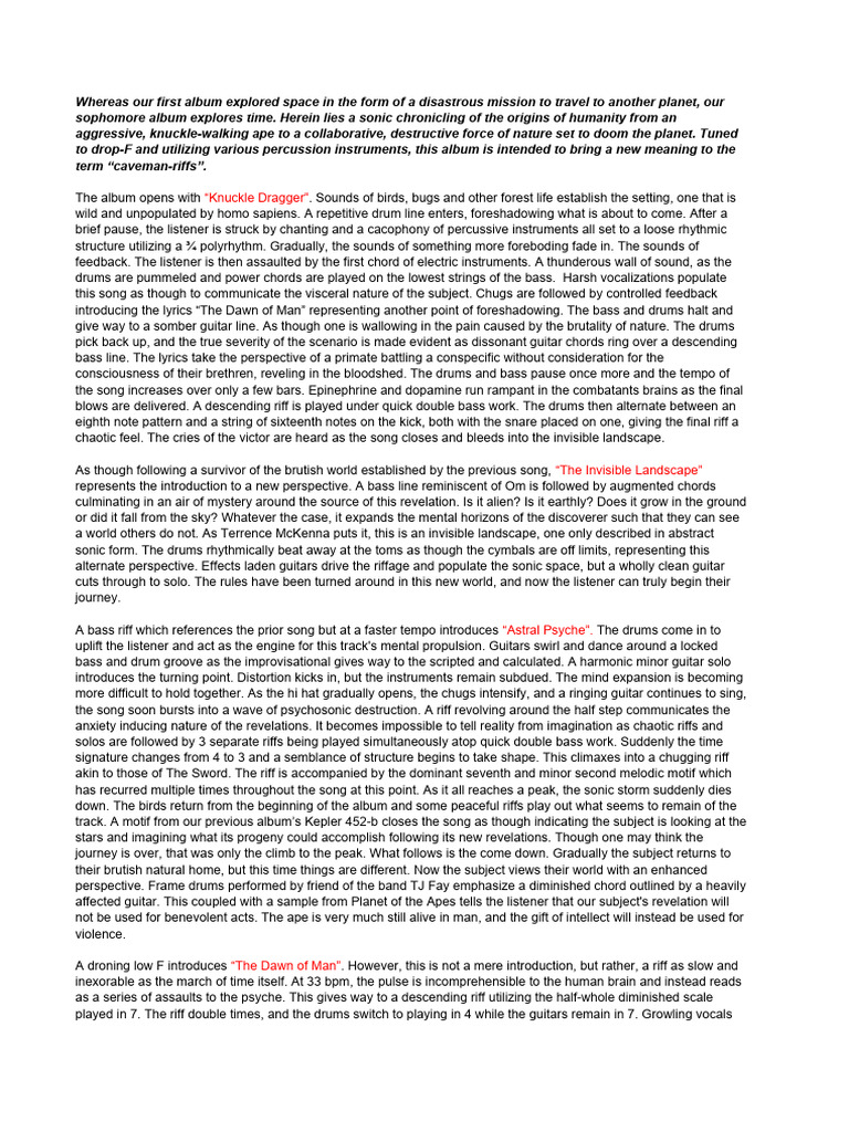 Track by Track Commentary | PDF | Guitars | Music Theory