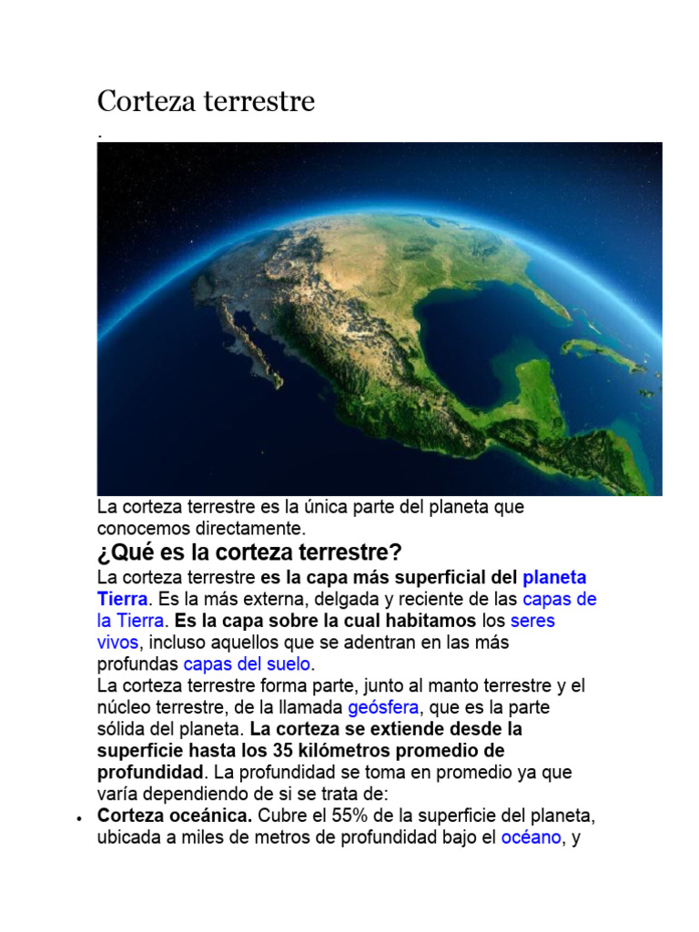 Corteza Terrestre 2024 | PDF | Placas tectónicas | Ciencias de la Tierra