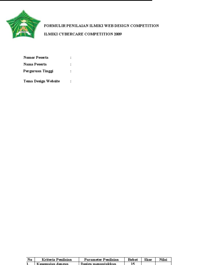 Format Penilaian Website Design - UINJKT | PDF