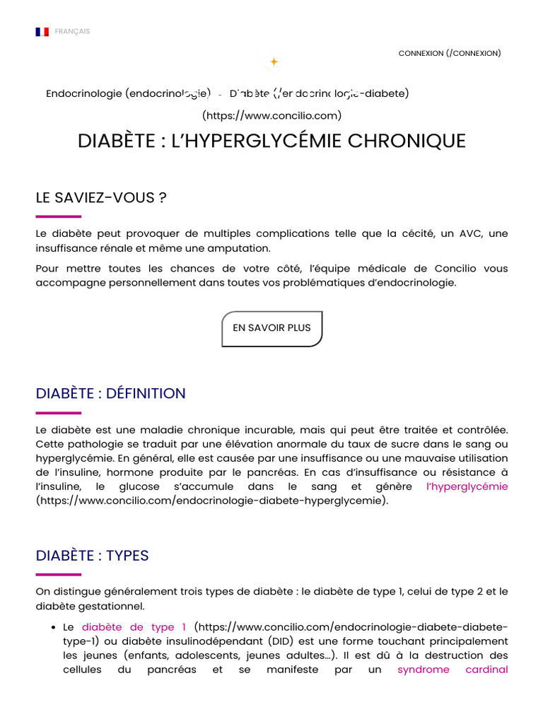 Diabète : Hyperglycémie et Types | PDF | Diabète | Médecine clinique