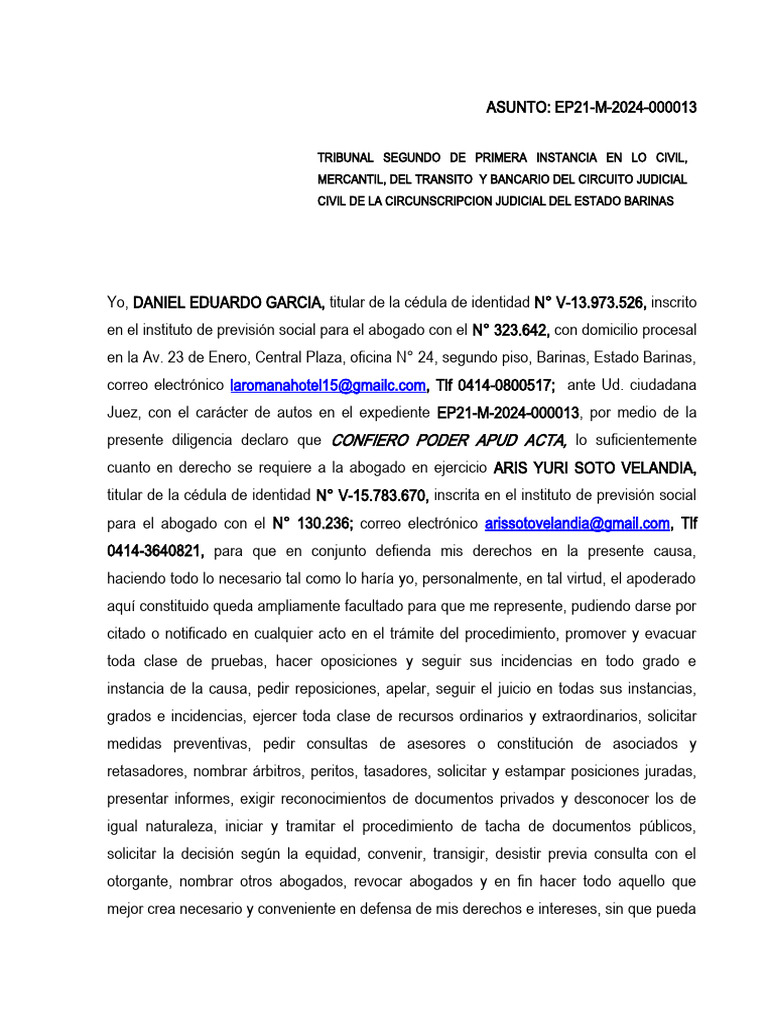 Apud Acta - Caso Alejandro Rodriguez - Aris Yuri | PDF | Abogado | Documento de identidad