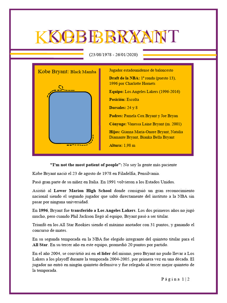 Kobe Bryant | PDF | Kobe Bryant | los Lakers de Los Angeles