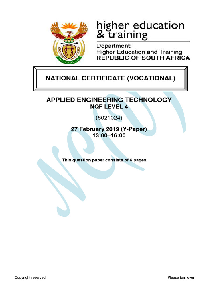 NC210 - APPLIED ENGINEERING TECHNOLOGY L4 QP SUPP 19 Signed Off | PDF ...