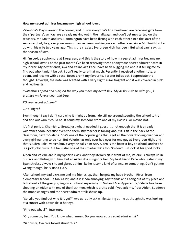 How My Secret Admirer Became My High School Lover Pdf