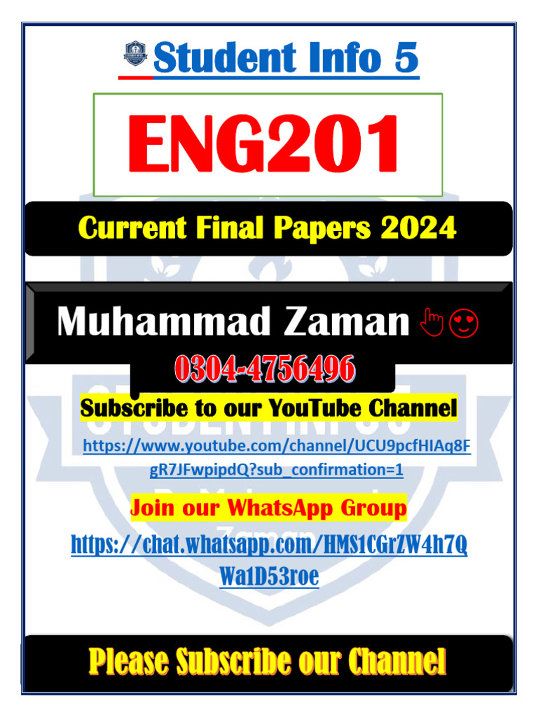 ENG201 Exam Insights & Tips 2024 | PDF | Language Mechanics | Semantics