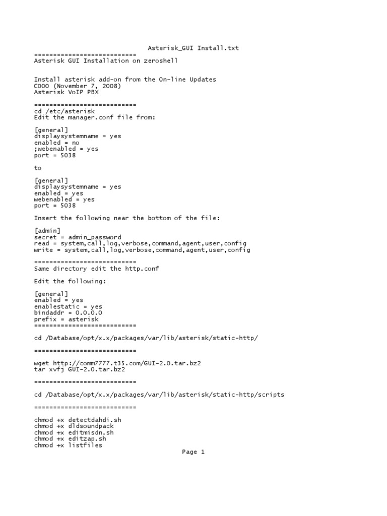 Asterisk GUI Install | PDF