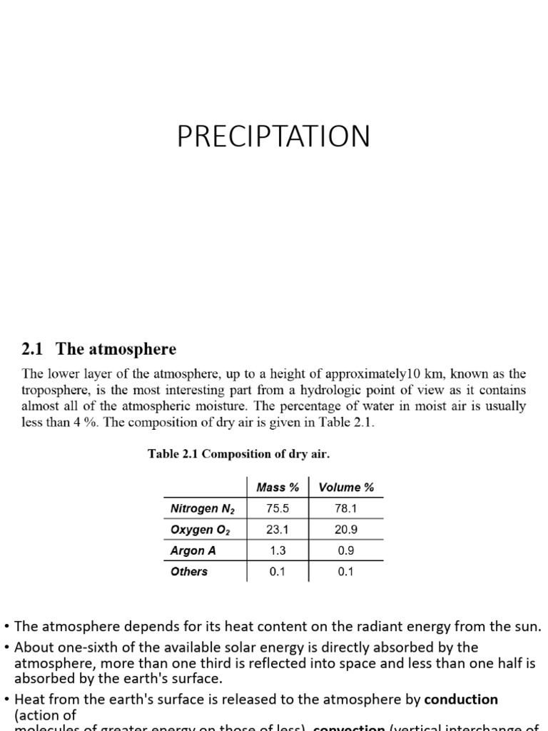 Lecture 2 Precipitation | PDF | Atmosphere Of Earth | Nature