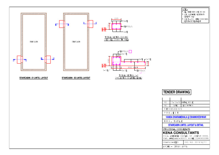 11-Staircabin Lintel Layout & Detail (A4) | PDF