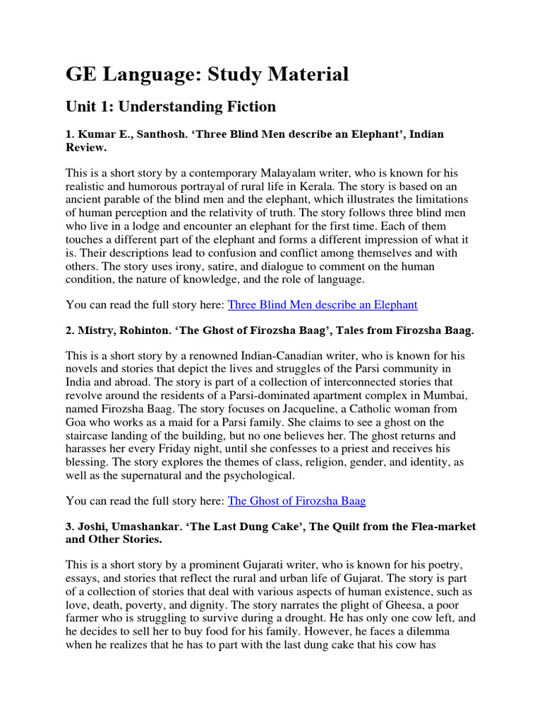 Study Material on Fiction and Writing | PDF | Academic Publishing ...