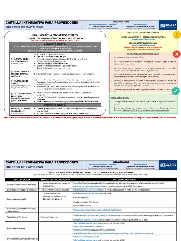 Cartilla Informativa Ingreso de Facturas Proveedores Adm - Inm 4 | PDF ...