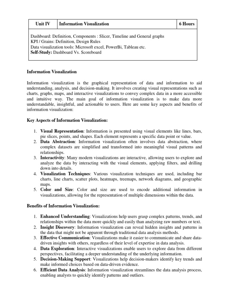 EI - Unit IV | PDF | Performance Indicator | Microsoft Excel