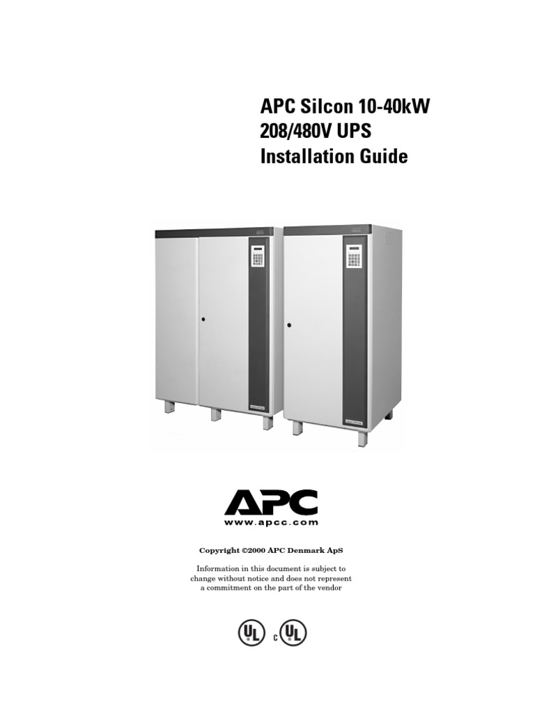 Apc 208-480V Ups | PDF | Battery (Electricity) | Electrical Connector