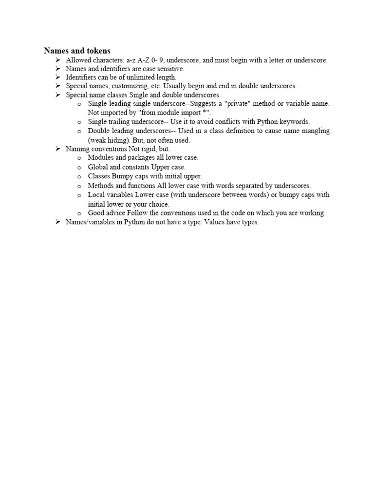 Python Naming Conventions Guide | PDF
