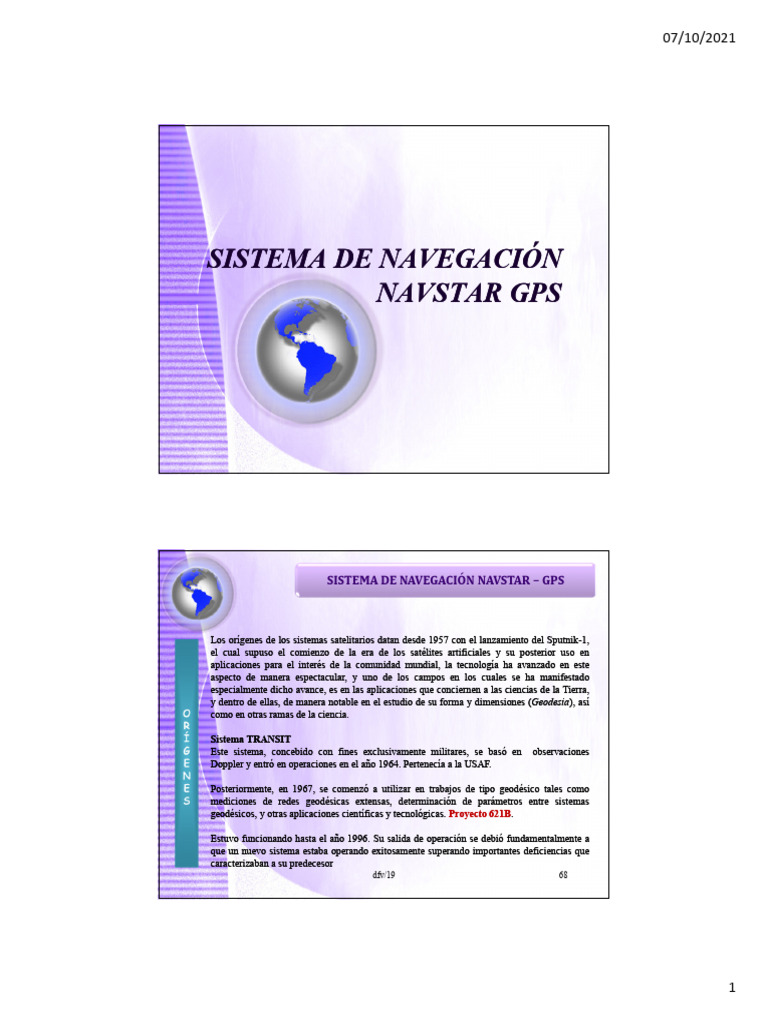 Sistema de Navegación NAVSTAR GPS | PDF | Sistema de Posicionamiento ...