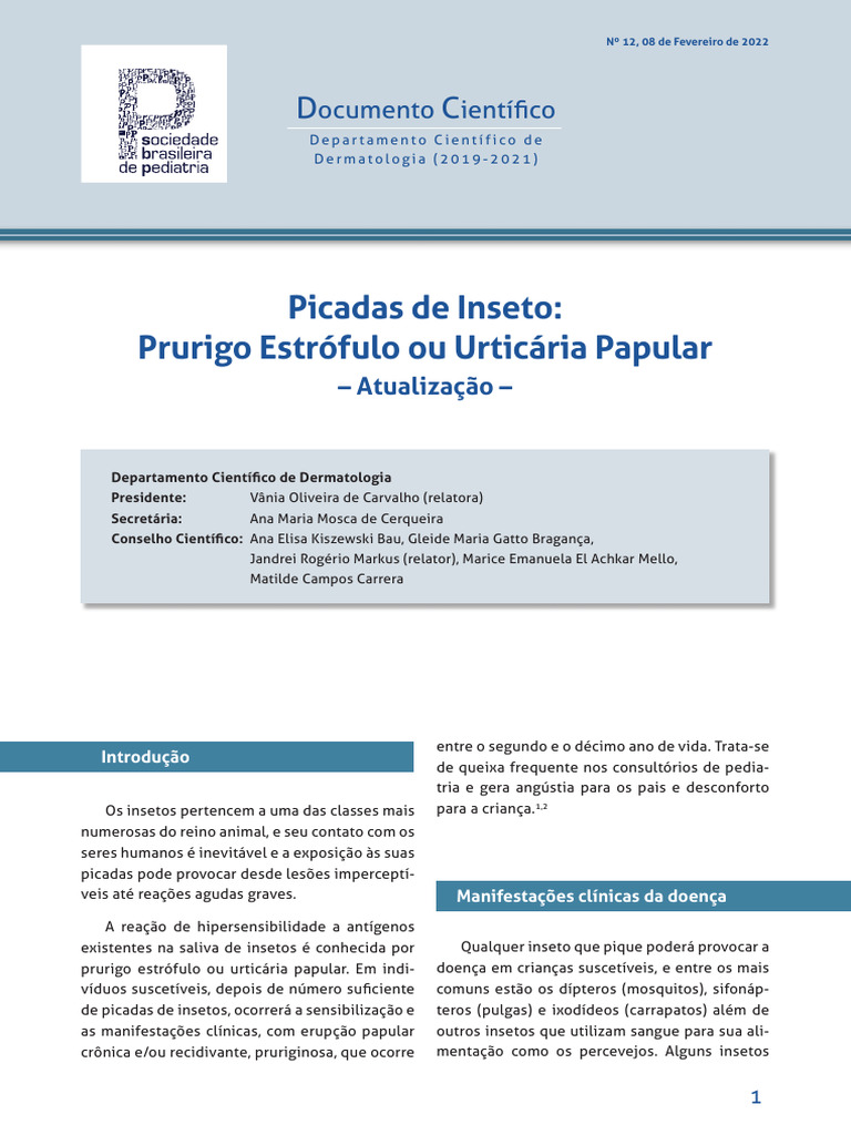 Prurigo Estrófulo em Crianças: Causas e Sintomas | PDF | Ciências e ...