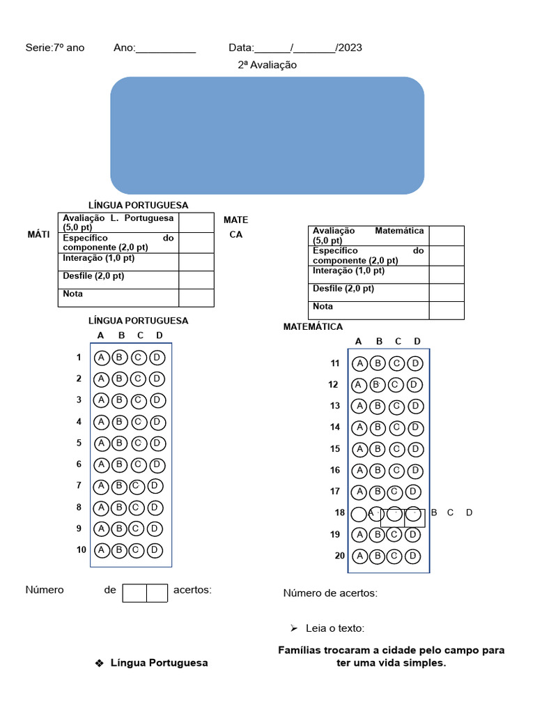 2º AVA 7 Ano | PDF | Calor