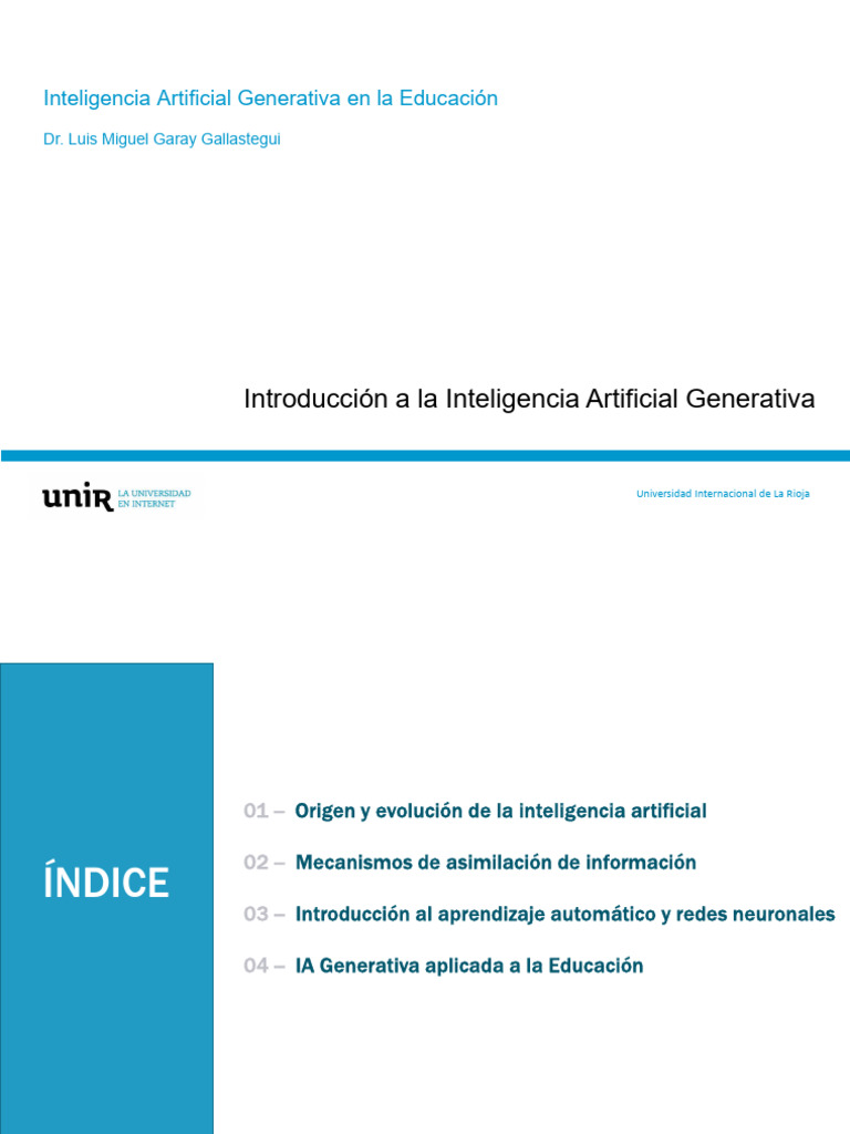 Sesión 0. Introducción A La Inteligencia Artificial Generativa | PDF | Inteligencia artificial ...
