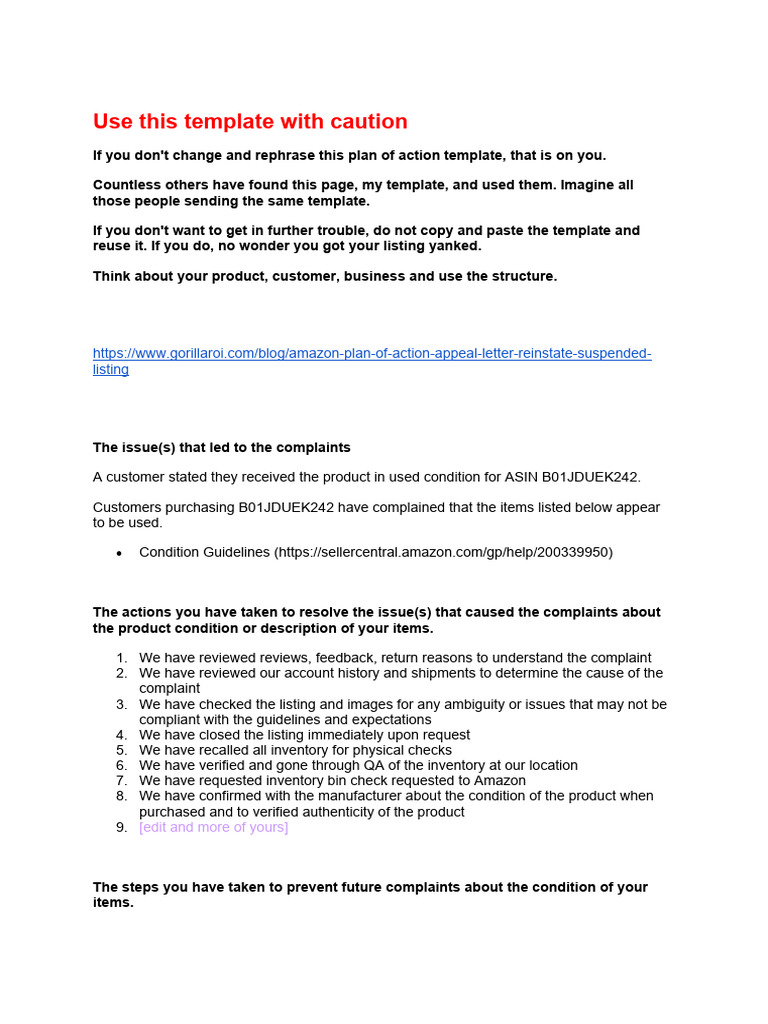 Use This Template With Caution | PDF