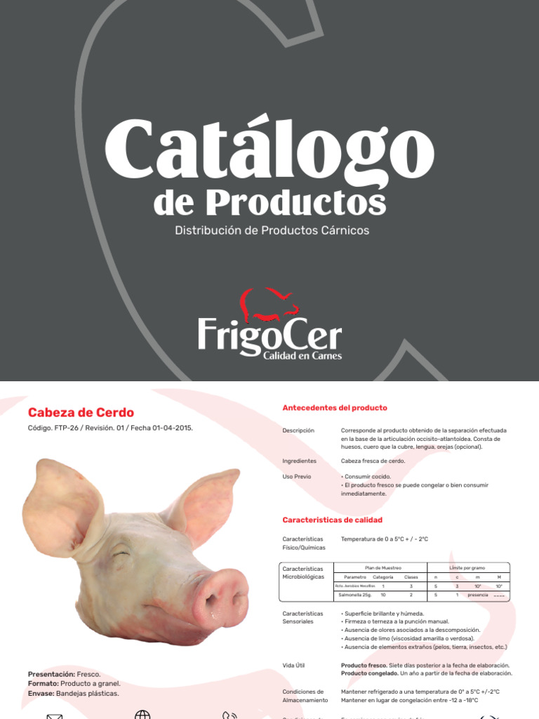 Nuevo Catalogo Frigicer | PDF | Descomposición | Cerdo