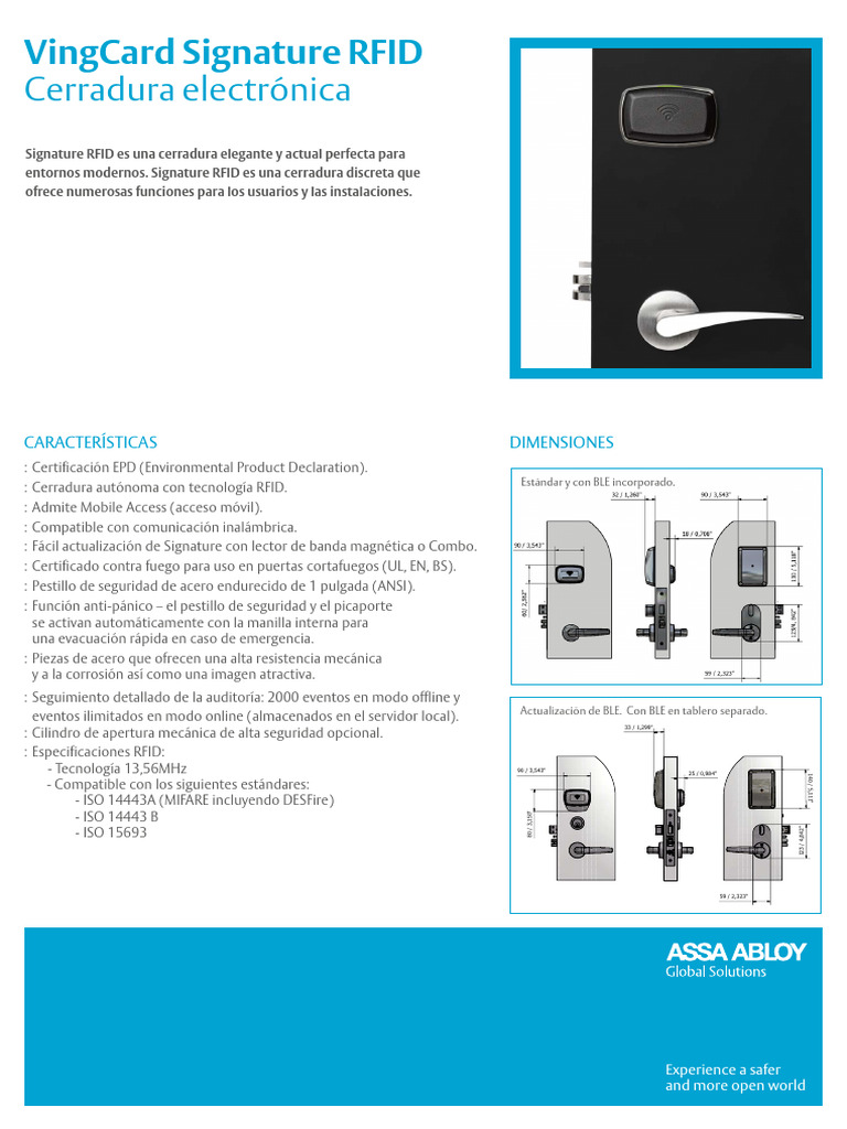 Signature RFID Product Sheet ES | PDF | Identificación de frecuencia de ...
