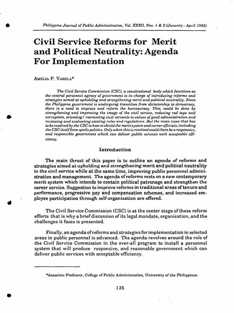 14 - Civil Service Reforms For Merit and Political Neutrality | PDF ...