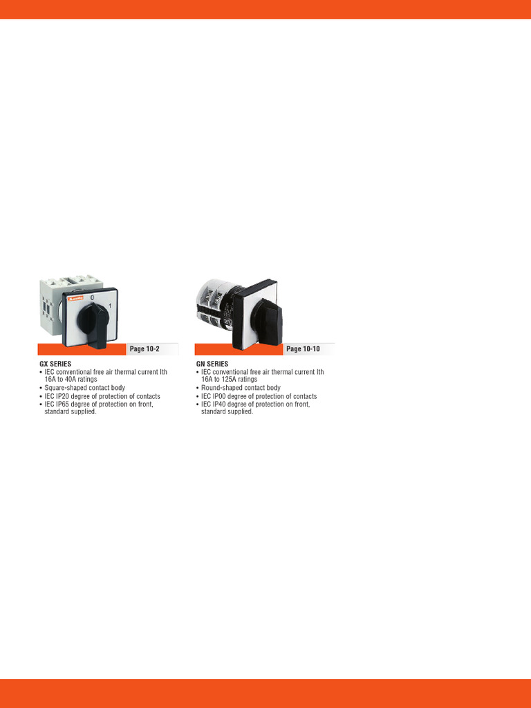 Lovato Rotary Cam Switches | PDF | Switch | Electric Power
