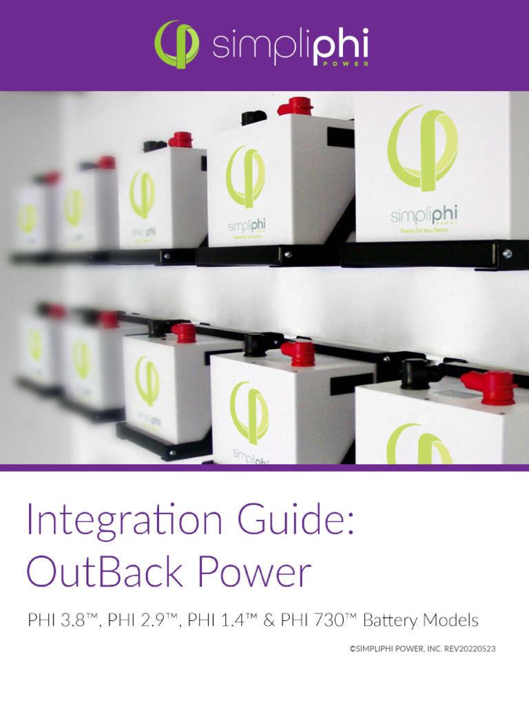 Phi Battery Outback Integration Guide | PDF | Battery Charger | Power Inverter