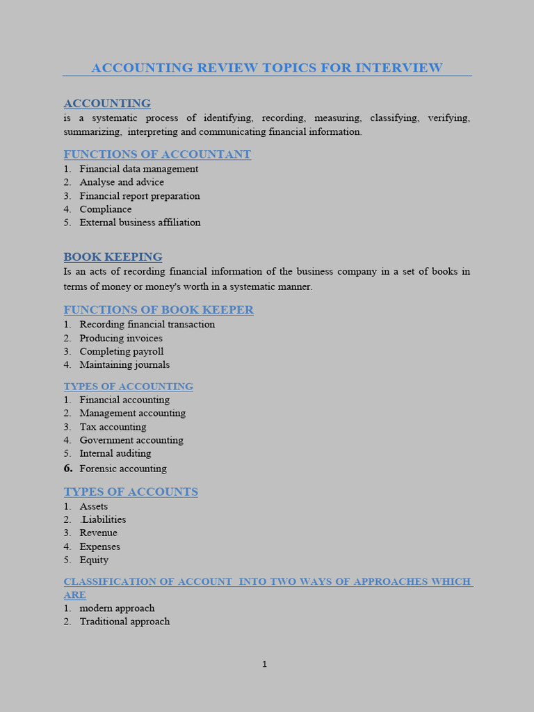 Accounting Topics Review-1 | PDF | Debits And Credits | Net Present Value