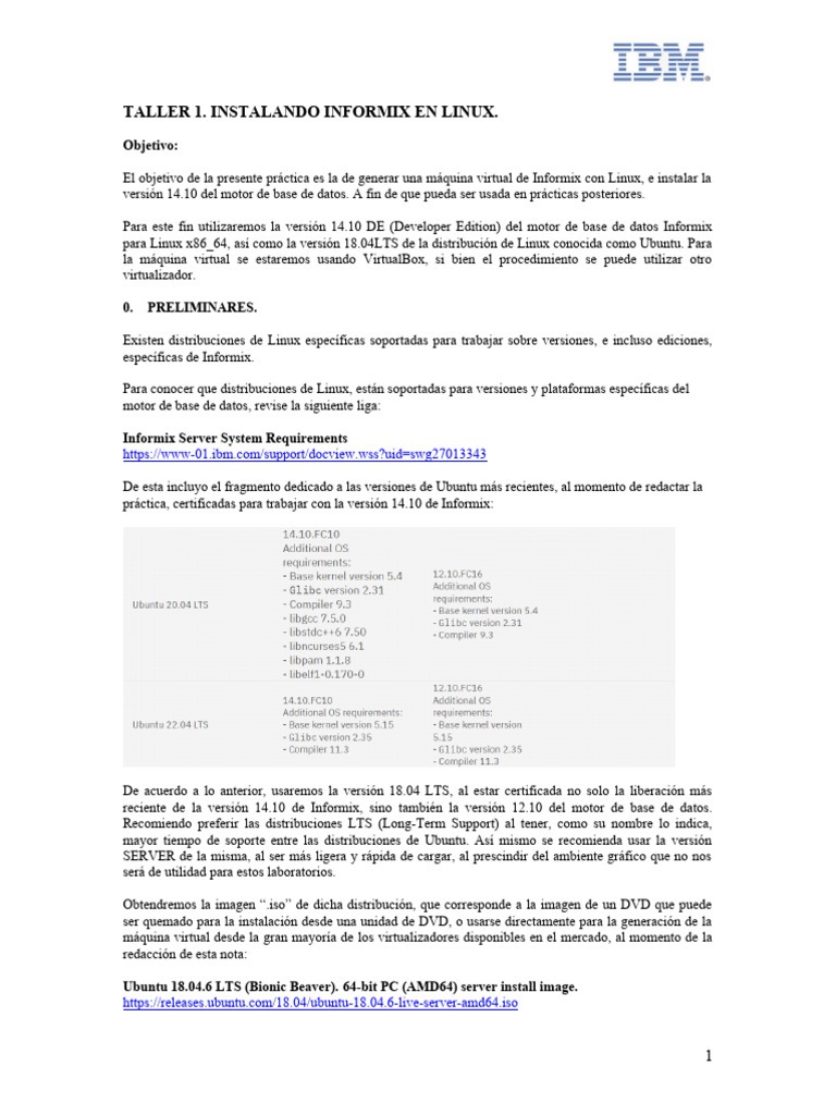 INSTALANDO - INFORMIX - EN - LINUX.v 6.0 (VirtualBox) | PDF | Contraseña | Dirección IP