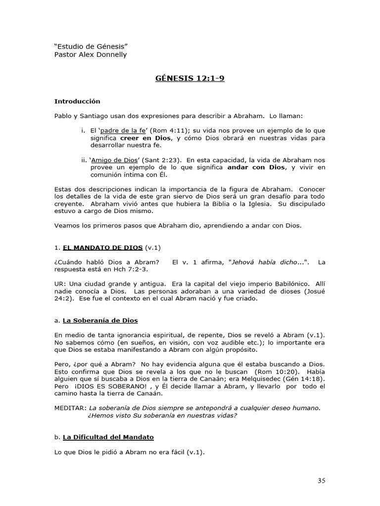 Estudio de Genesis 12 Revisado | PDF | Abrahán | Dios