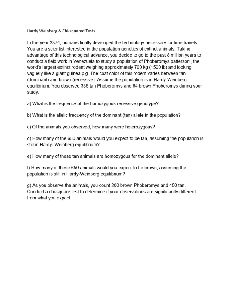 Hardy-Weinberg & Chi-Square Analysis | PDF | Science & Mathematics