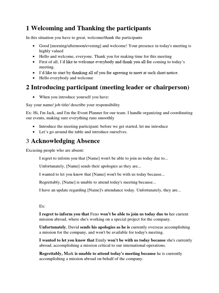 Meeting Welcome and Engagement Guide | PDF | New Product Development ...