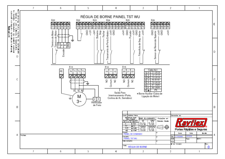 Esquema Porta Rayflex Régua de Borne Painel Wu | PDF
